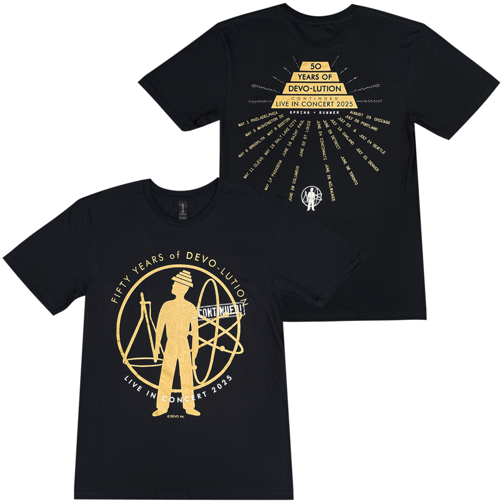 Devo - 50 Years of Devolution 2025 Black Tour T-Shirt