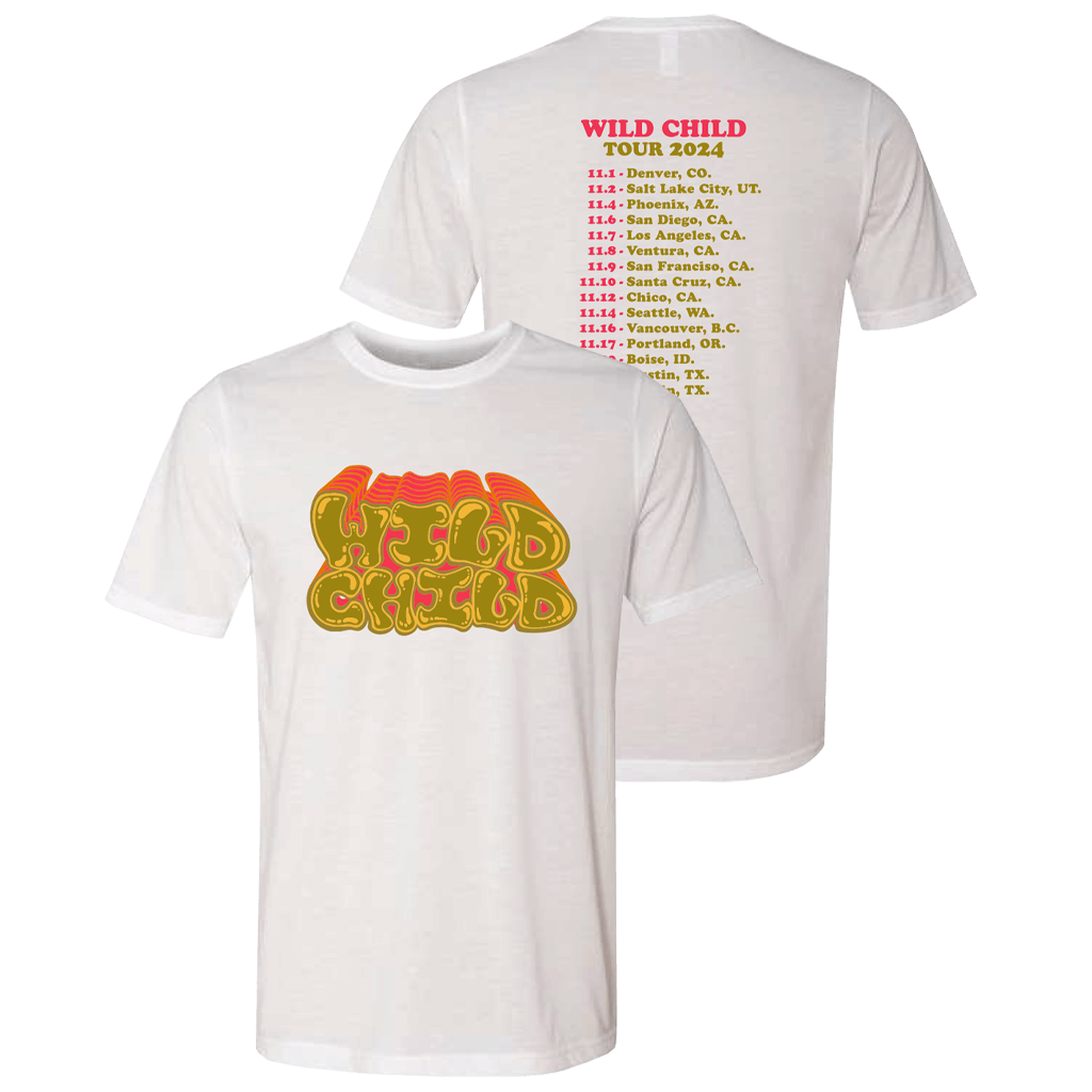 Wild Child - Bubble Script 2024 Tour White T-Shirt