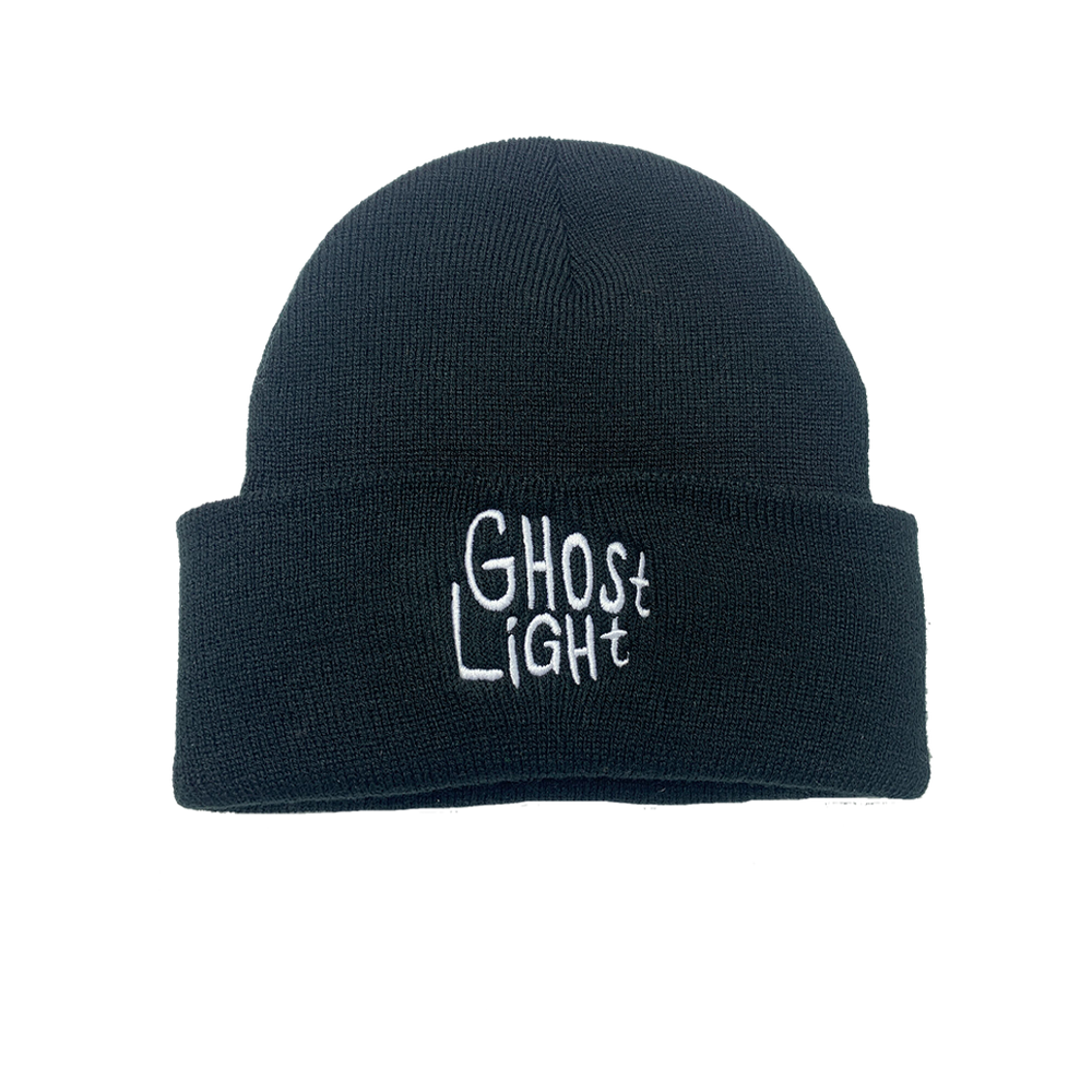 Ghost Light - Embroidered Black Beanie