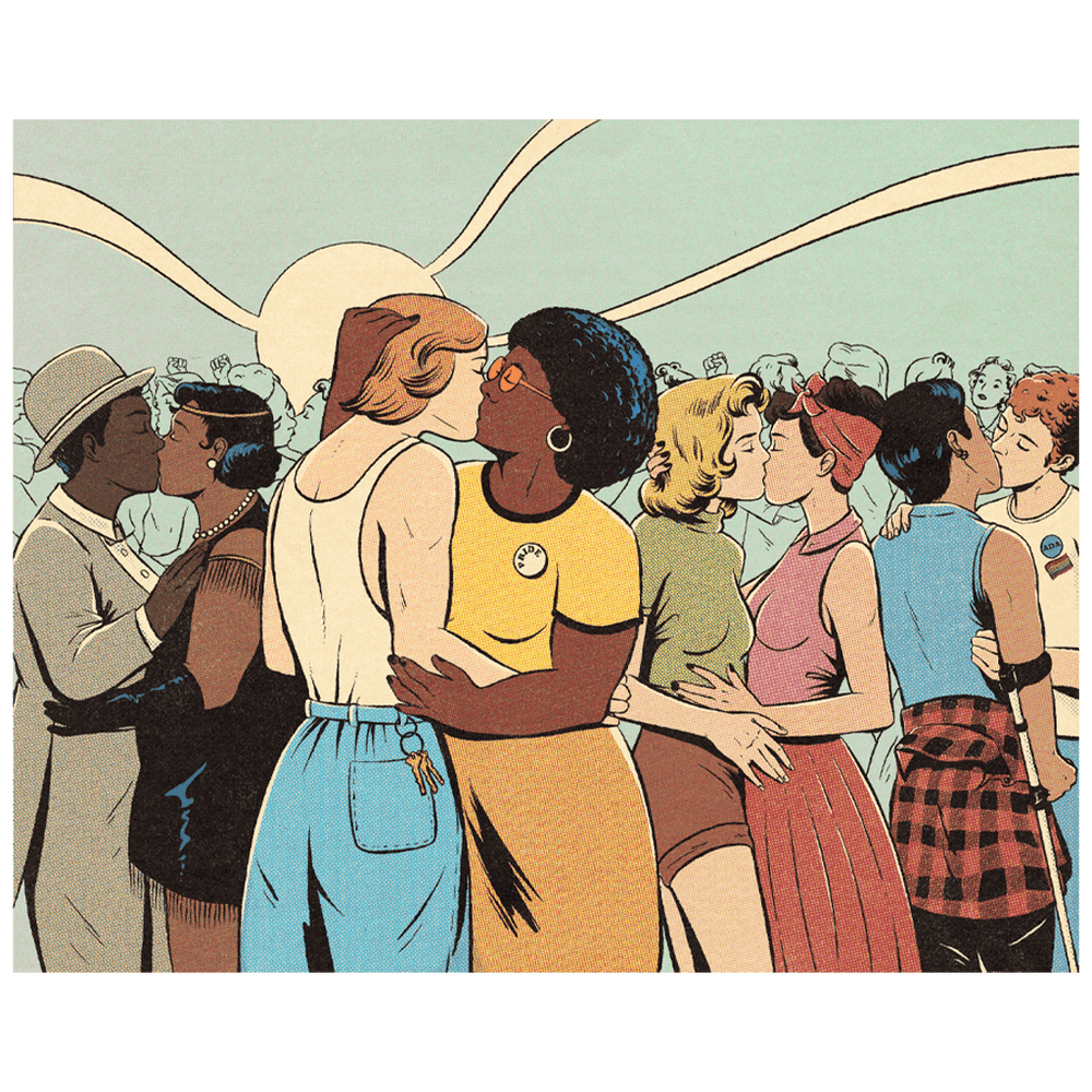 Autostraddle - "Kiss-In" by Jenifer Prince - Art Print