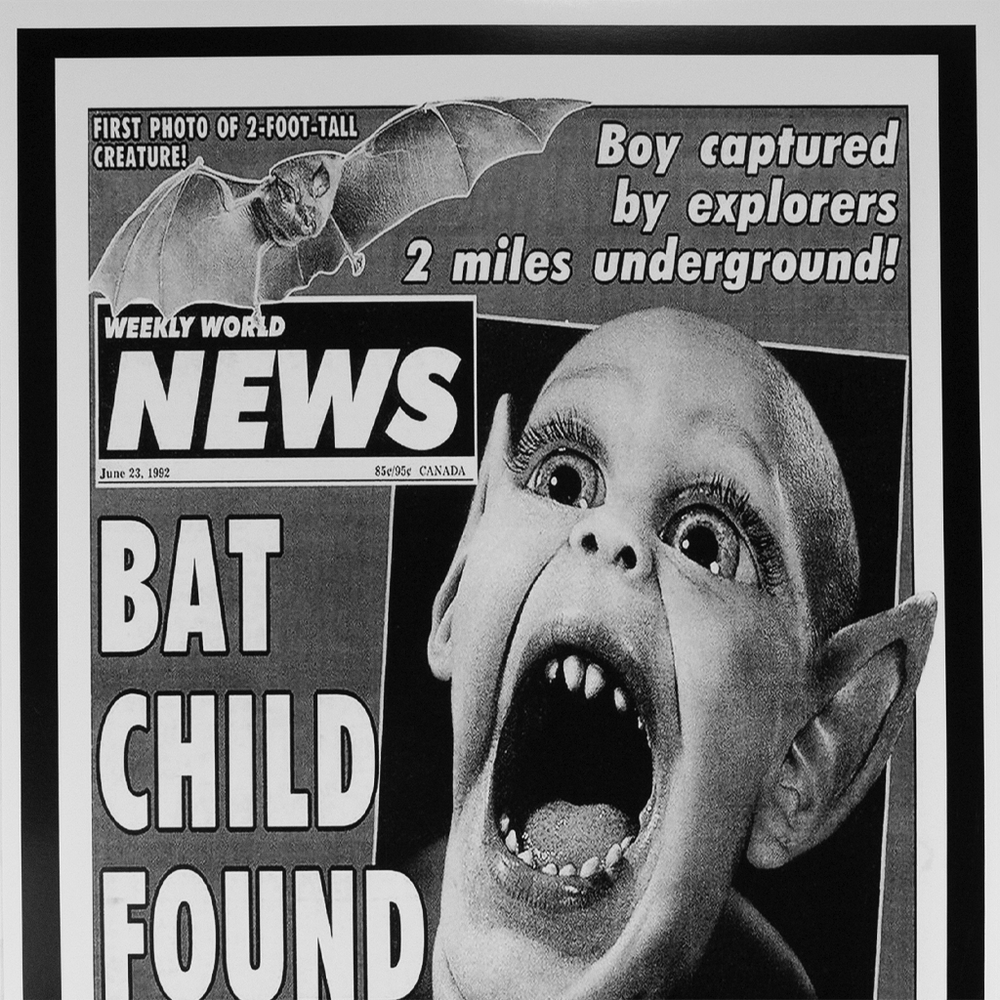 Weekly World News - Bat Boy Found In Cave! Poster